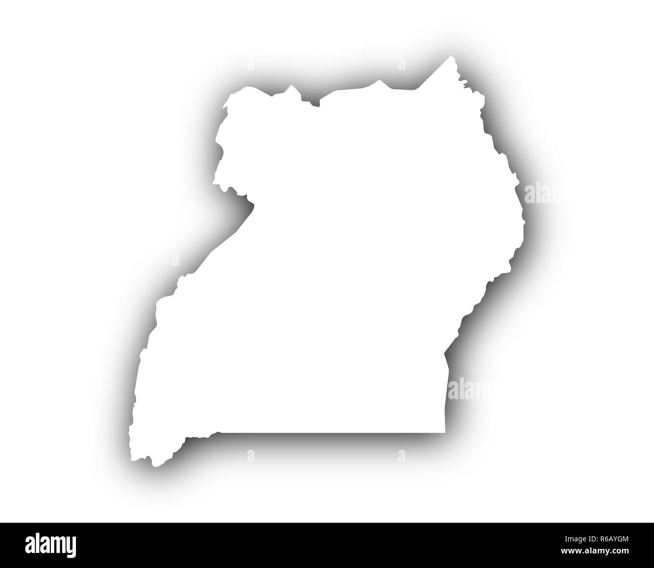 Uganda map Black and White Stock Photos & Images - Alamy