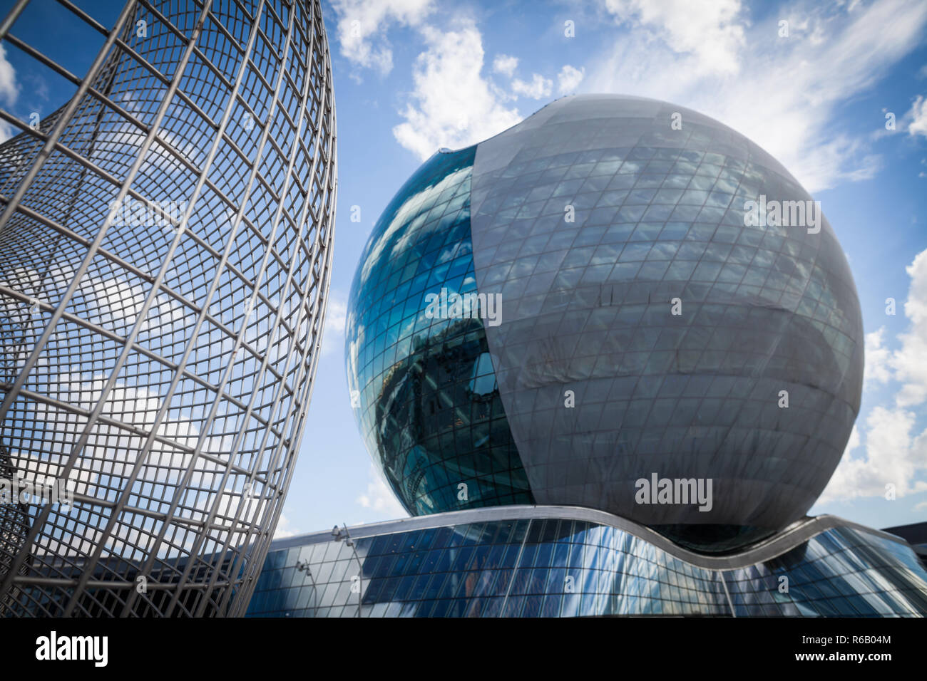 Sphere construction in Astana Stock Photo - Alamy