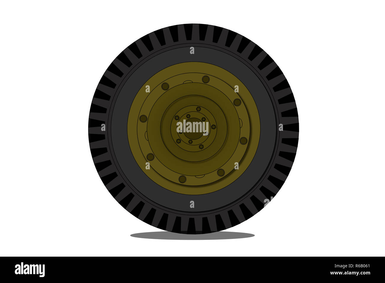 military vehicle wheel and tire isolated on the white background Stock ...