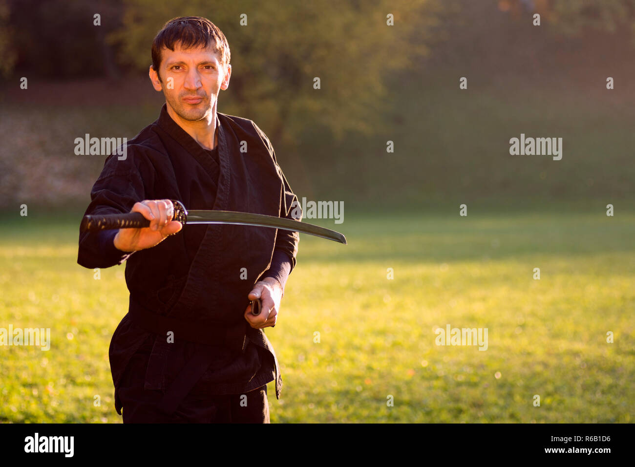ninja with sword Stock Photo - Alamy
