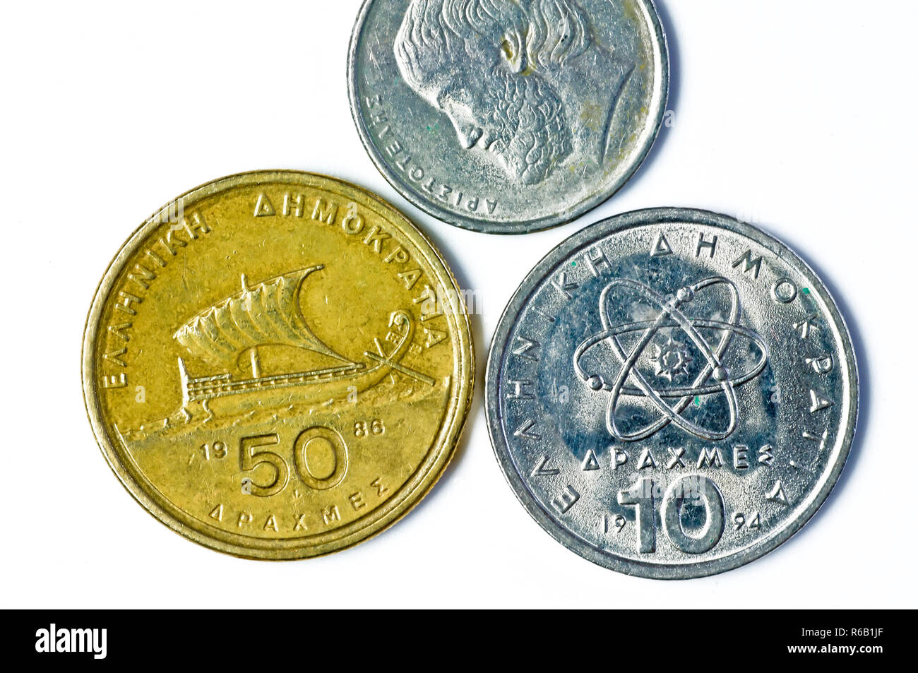 Former European Currency Of Greek Stock Photo - Alamy