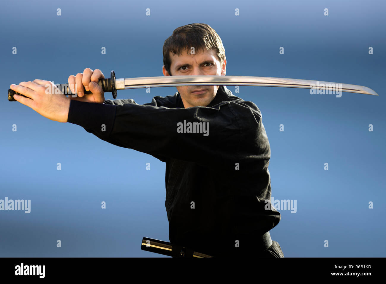 ninja with sword Stock Photo - Alamy