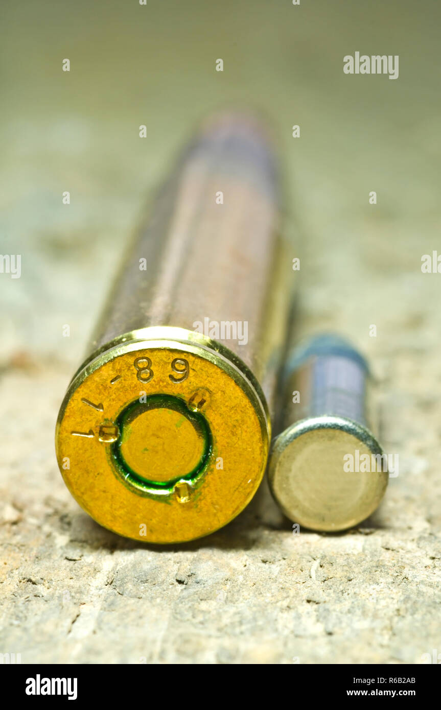 Ammunition 8X57 Is And Cal.22 Long Rifle Stock Photo - Alamy