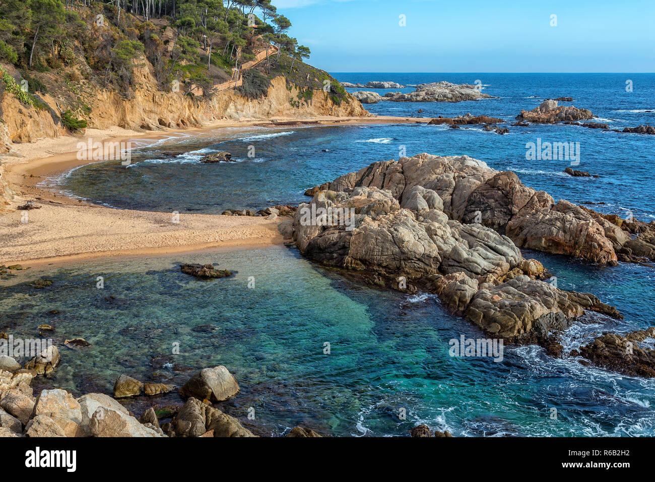 Nice detail from Costa Brava coastal in Spain, La Fosca Stock Photo - Alamy