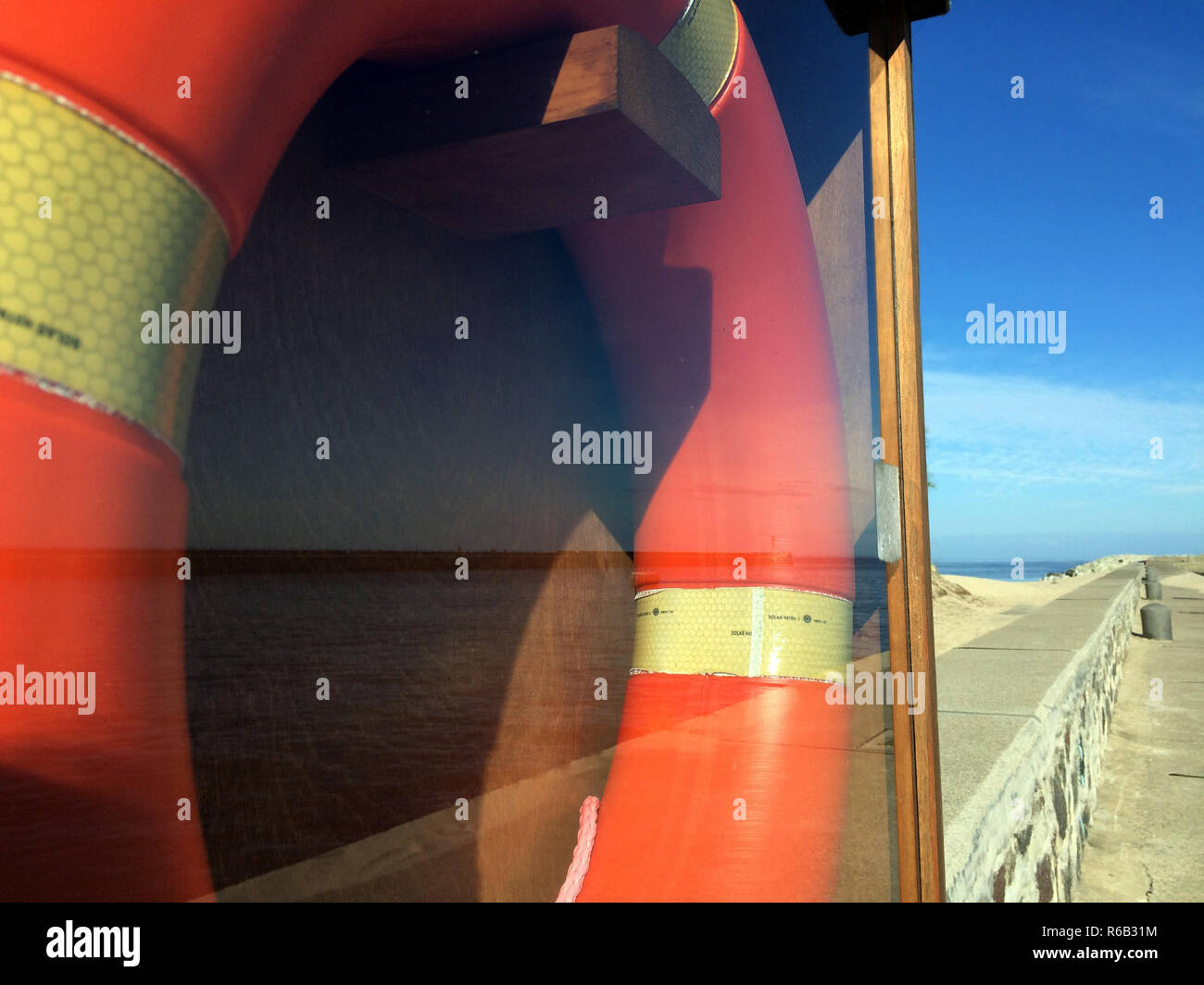 Life Buoy On A Mole Of The Baltic Sea Stock Photo - Alamy