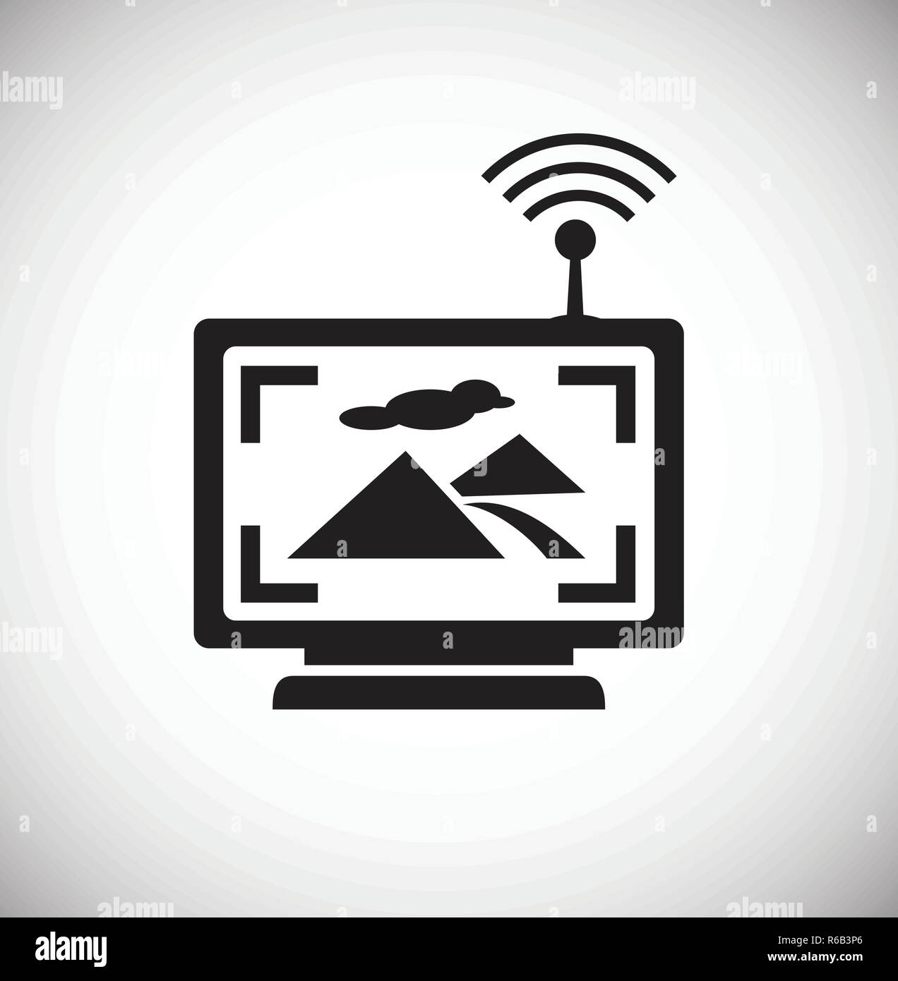 Drone live tracking monitor icon on white background for graphic and ...