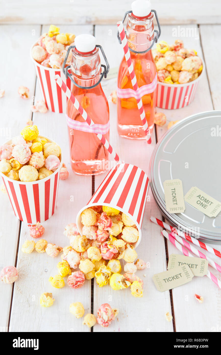 Popcorn And Lemonade Stock Photo - Alamy