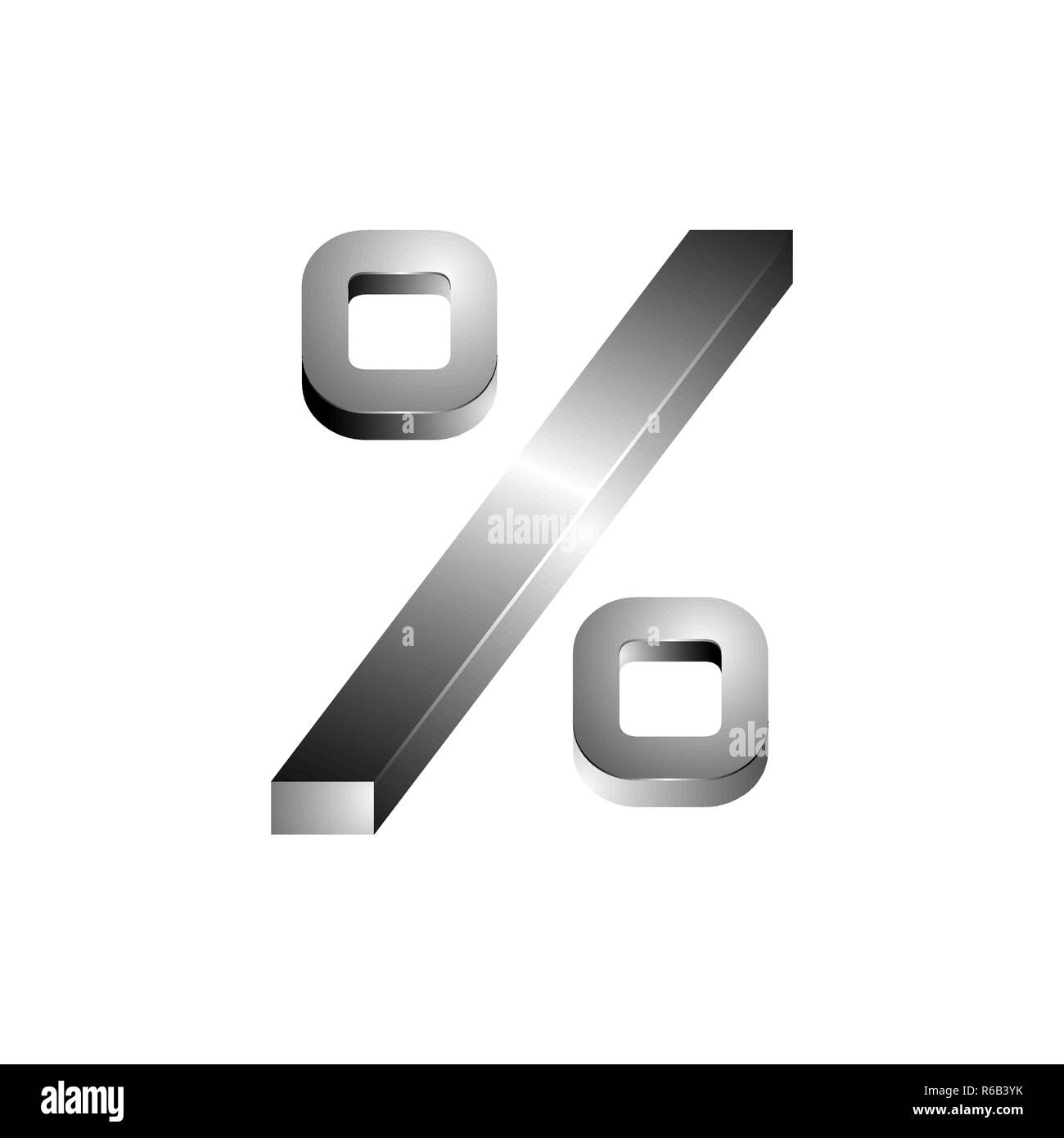 High detailed 3D font percentage character, vector illustration Stock ...