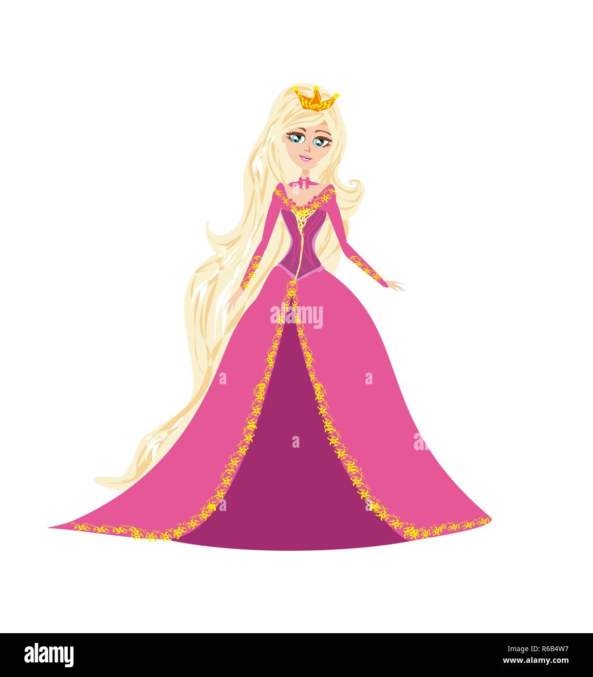 Beautiful Princess In A Pink Dress Stock Vector Image And Art Alamy