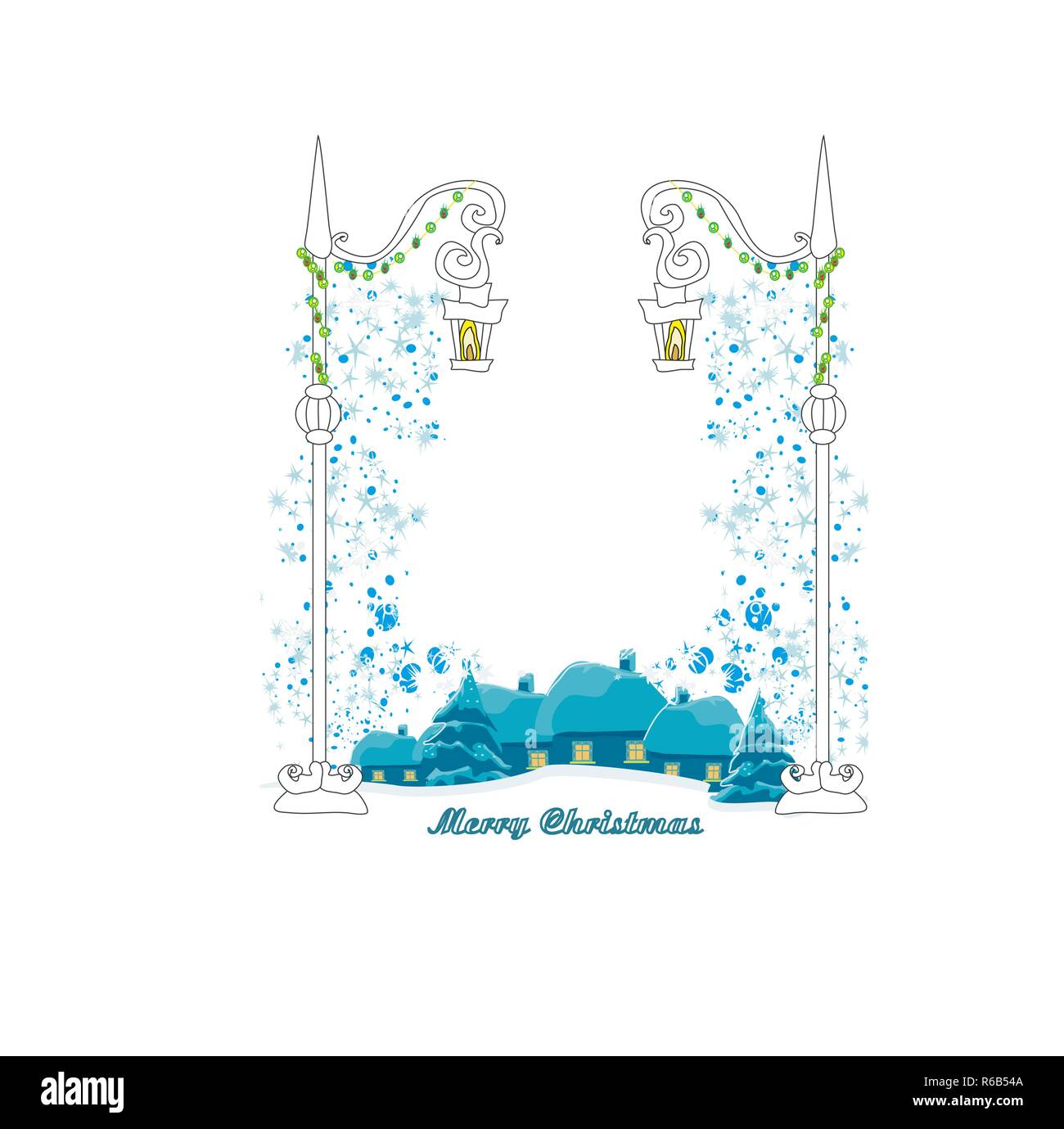Snow in hand city Stock Vector Images - Alamy