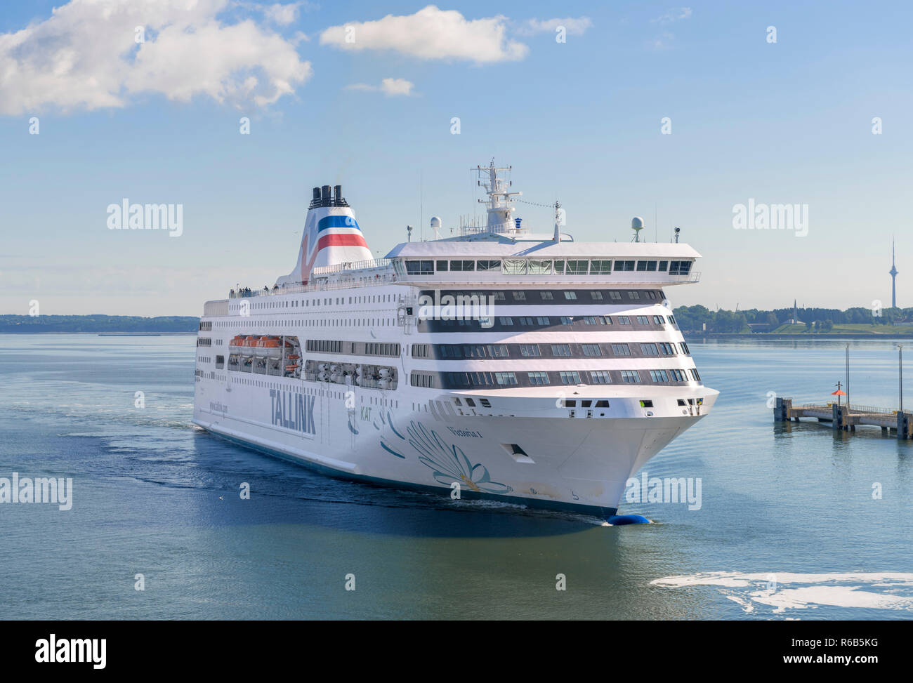 Tallink ferry Victoria I entering the port of Tallinn, Estonia Stock ...
