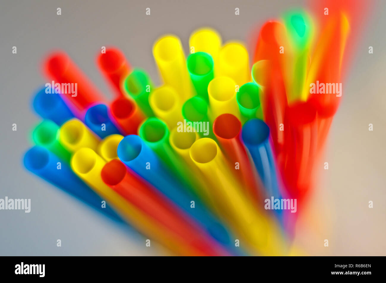 Closeup Of Drinking Coloured Straws Stock Photo - Alamy
