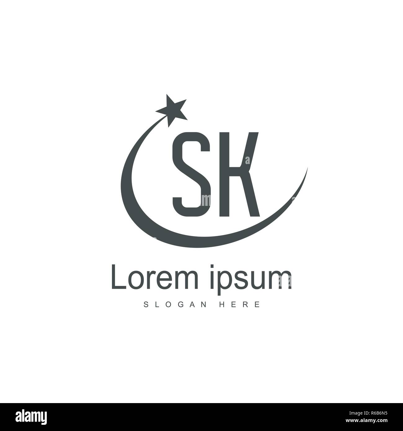 Initial letter SK Logo template design. minimal letter logo design ...