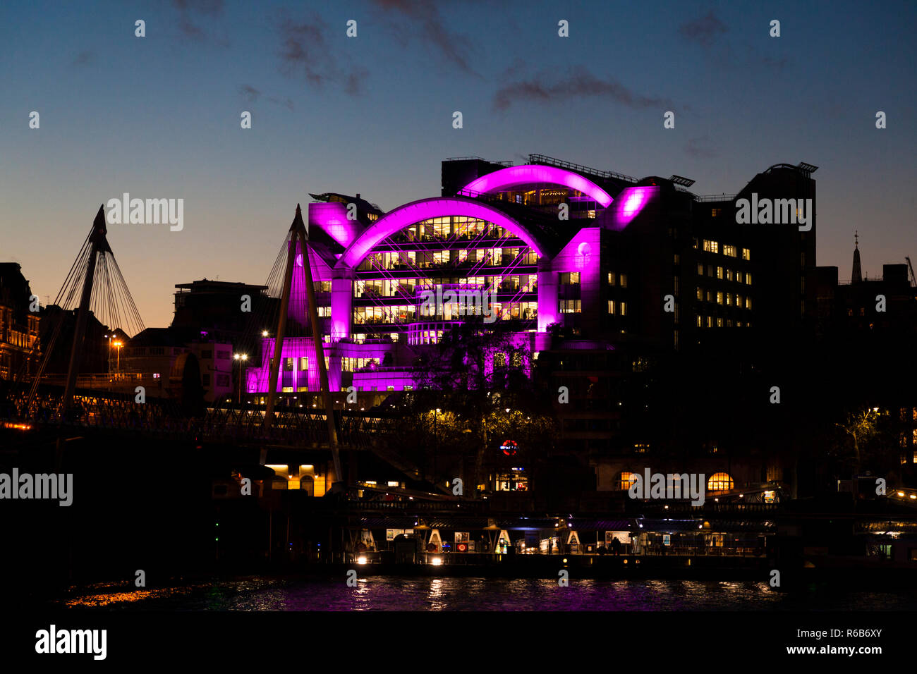 1 Embankment Place, above Charing Cross Station, London, UK. The upper ...