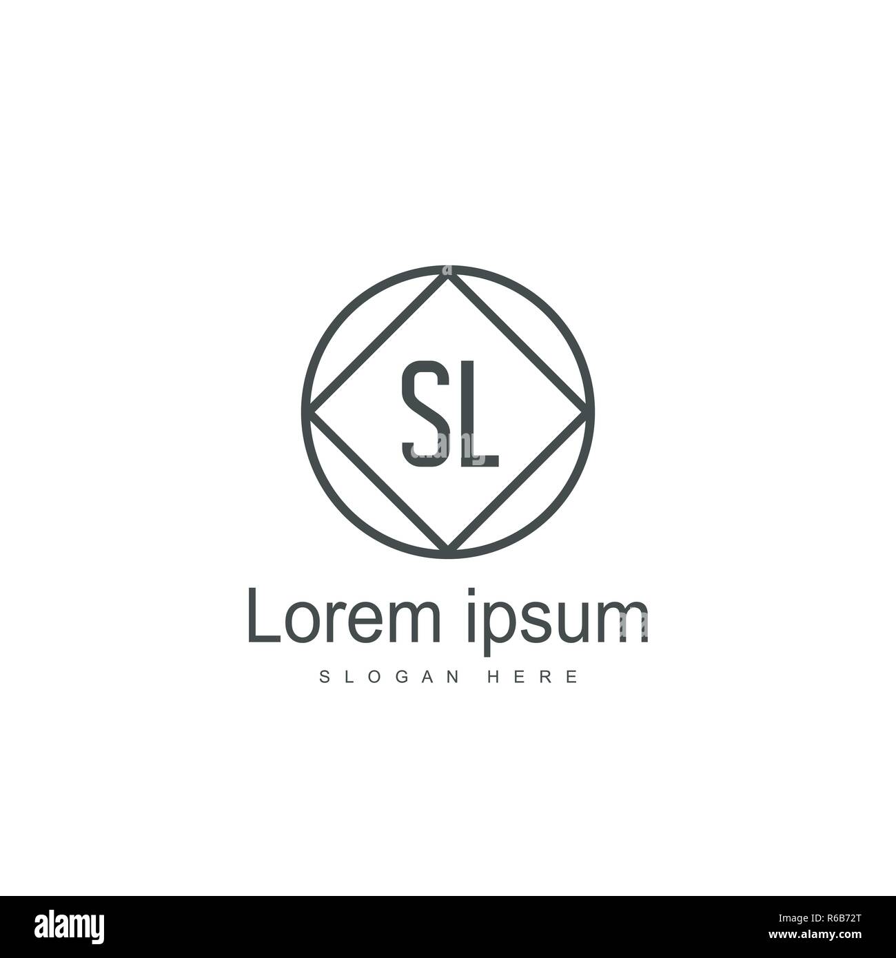 Initial letter SL logo template design. minimal letter logo design ...