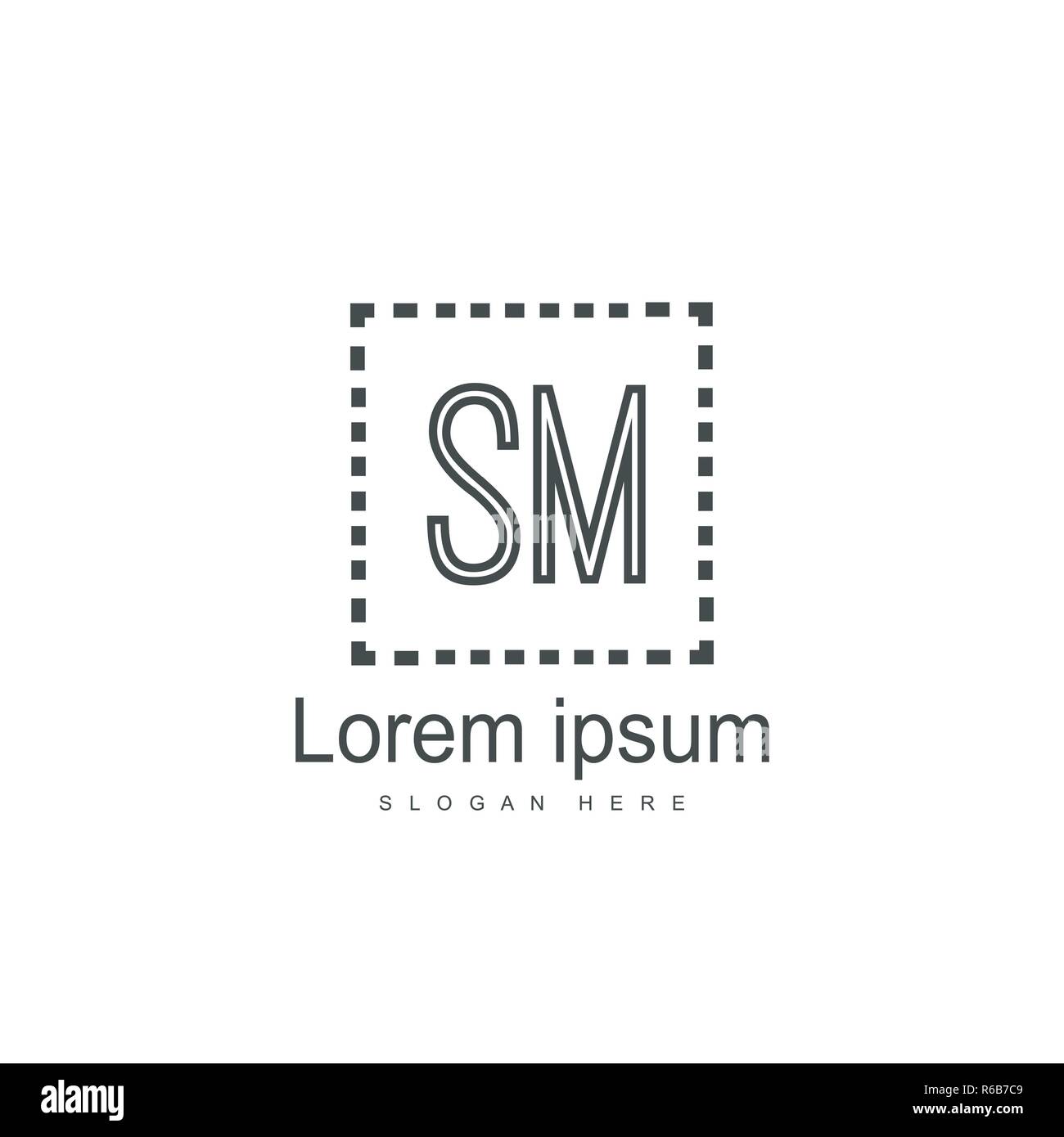 Initial letter SM logo template design. minimal letter logo design ...