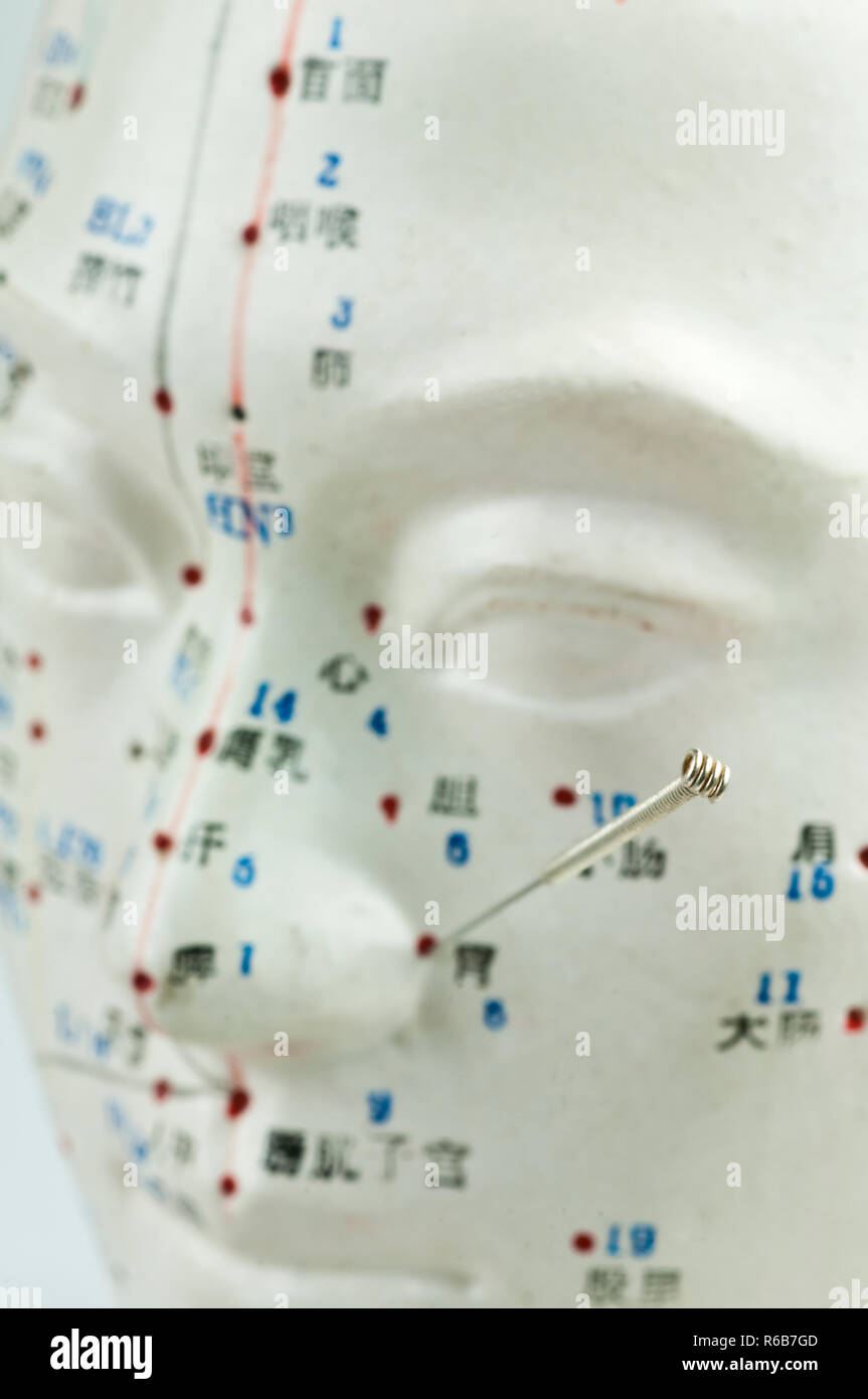 Acupuncture head model needle hi-res stock photography and images - Alamy