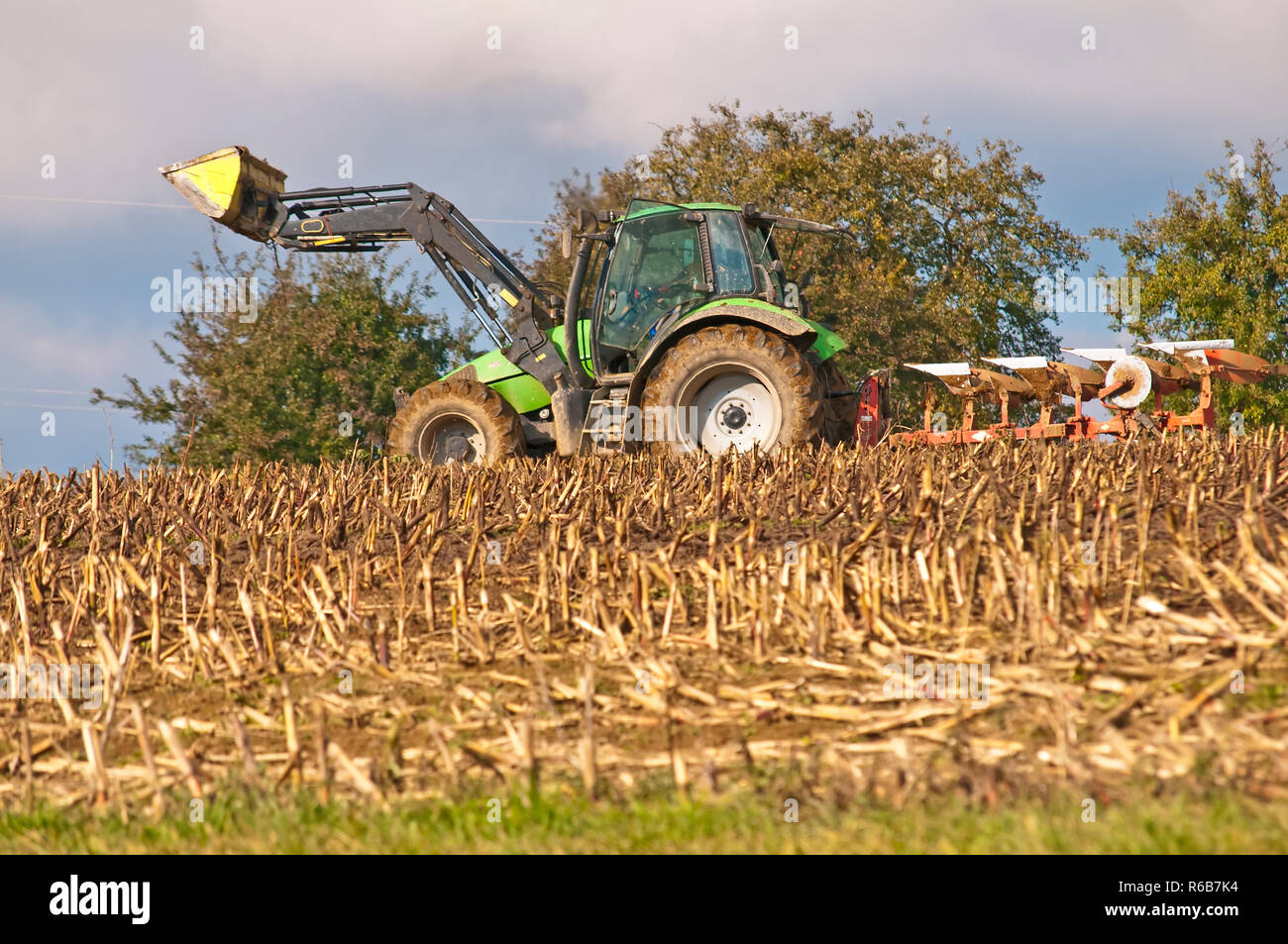 Agriculture Machine With Plow Stock Photo - Alamy