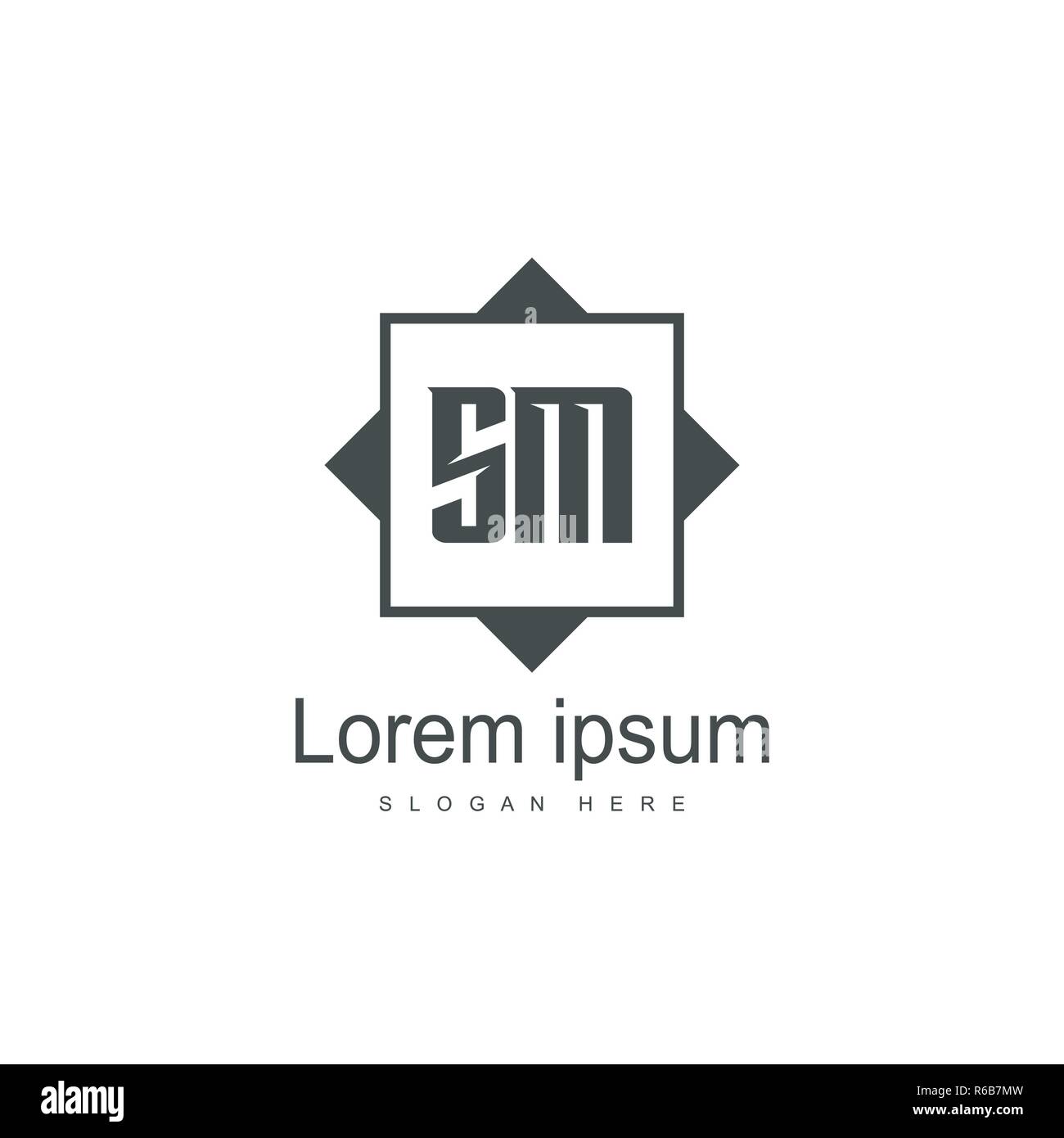 Initial letter SM logo template design. minimal letter logo design ...