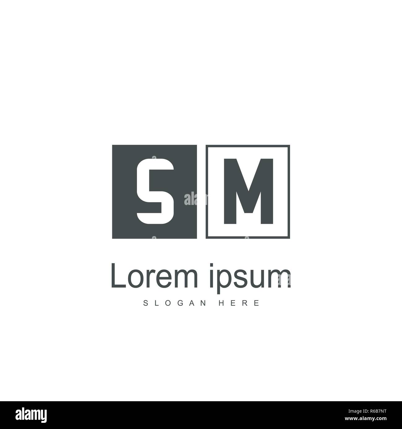 Initial letter SM logo template design. minimal letter logo design ...