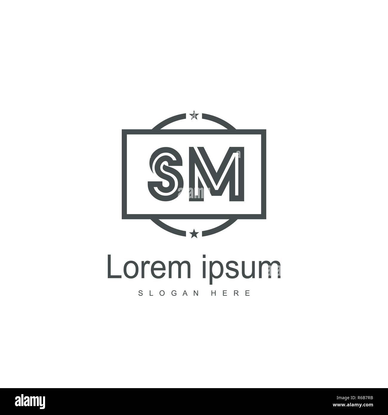 Initial letter SM logo template design. minimal letter logo design ...