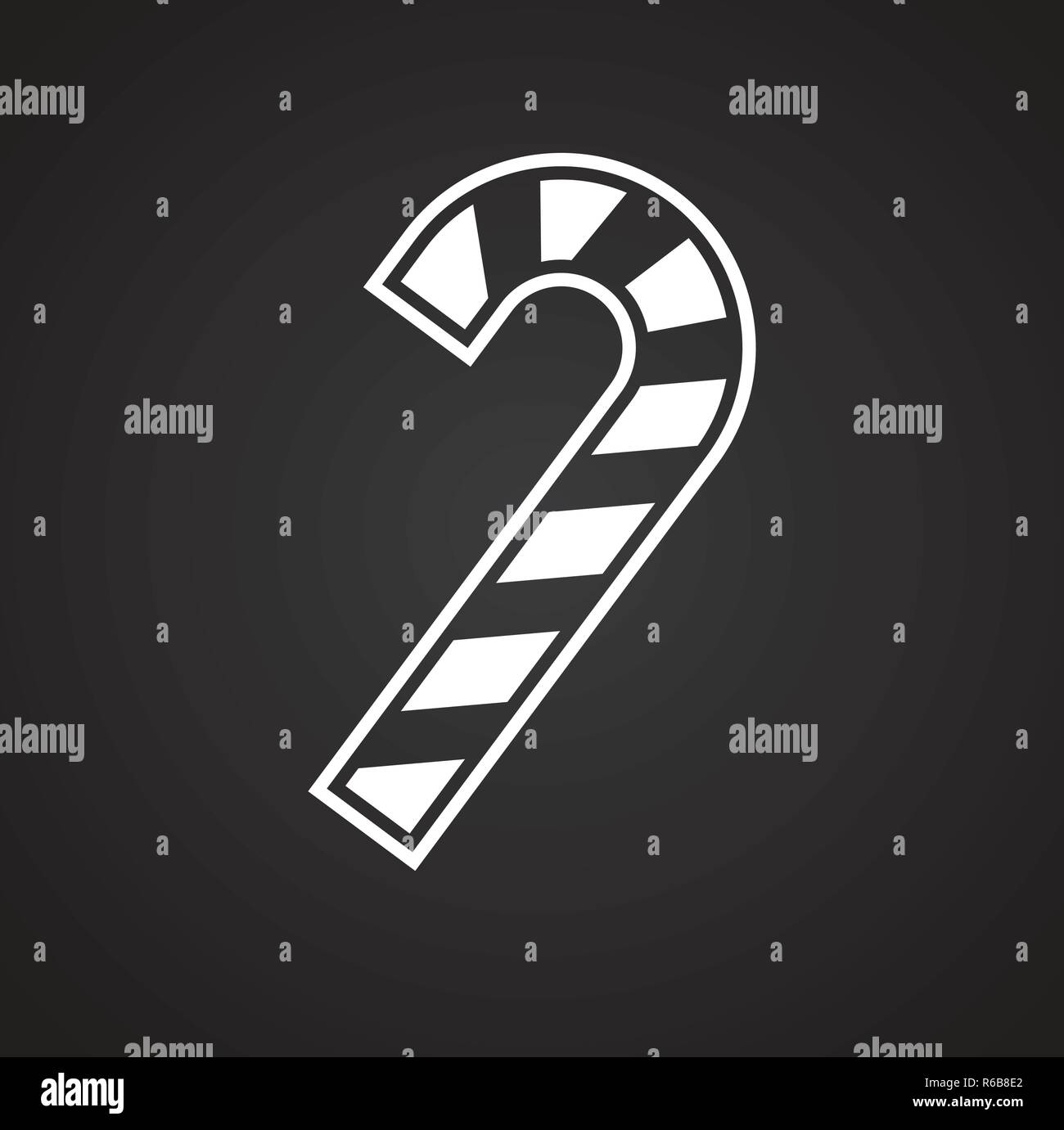 Candy cane icon on black background for graphic and web design, Modern ...