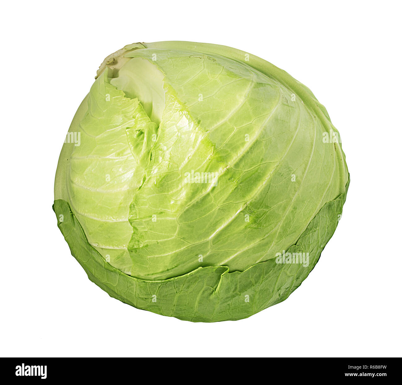 Green cabbage isolated on white background Stock Photo - Alamy