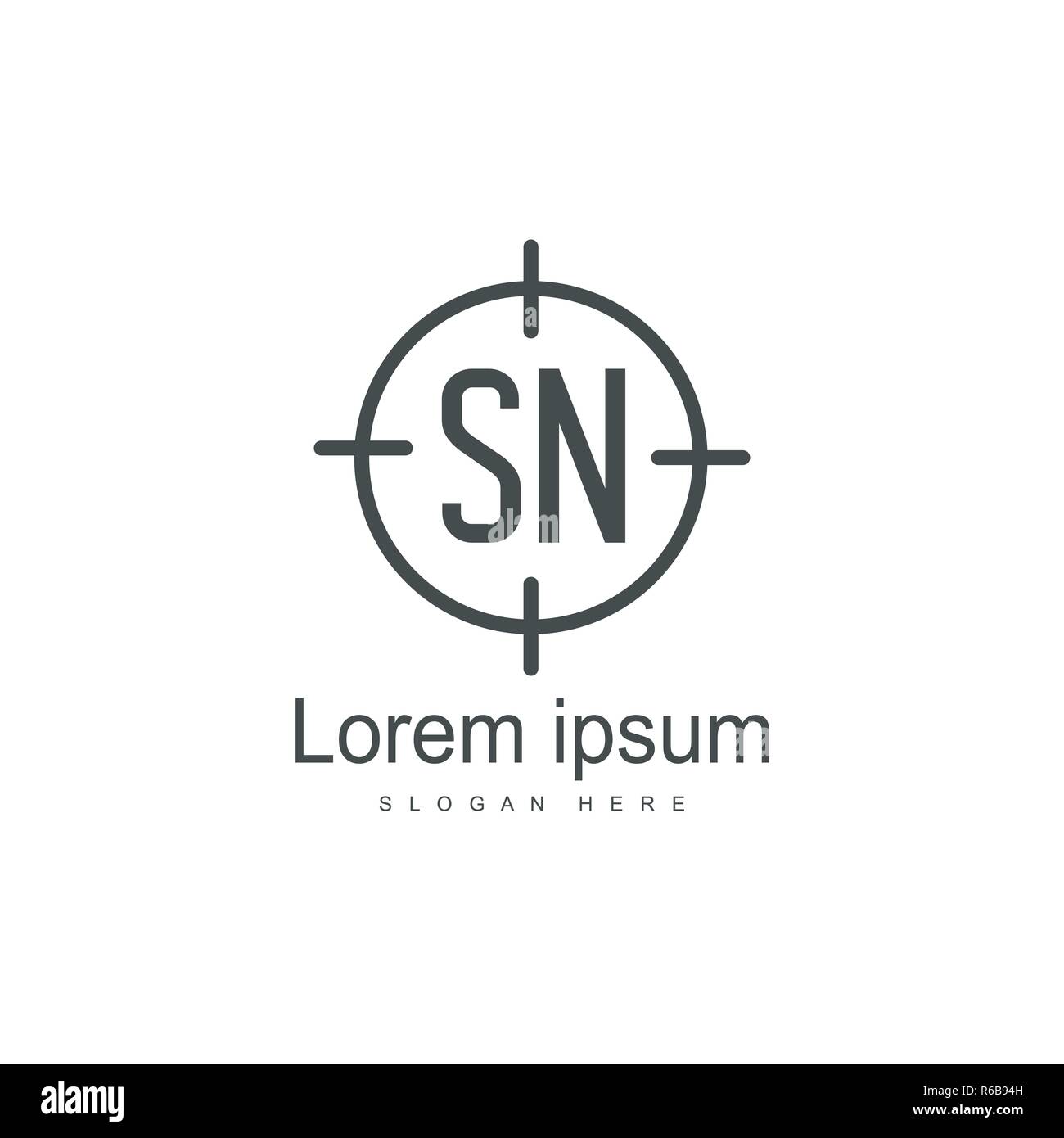 Initial letter SN Logo Template. Minimalist letter logo design Stock ...