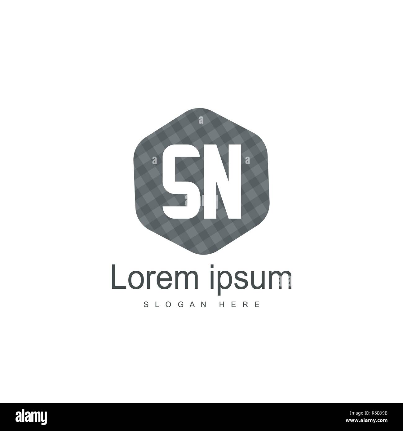Initial letter SN Logo Template. Minimalist letter logo design Stock ...