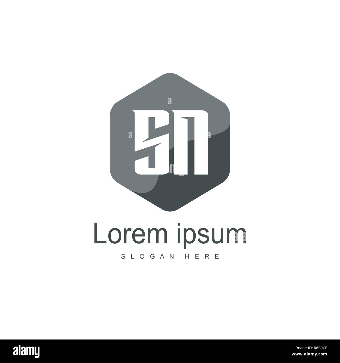 Initial letter SN Logo Template. Minimalist letter logo design Stock ...