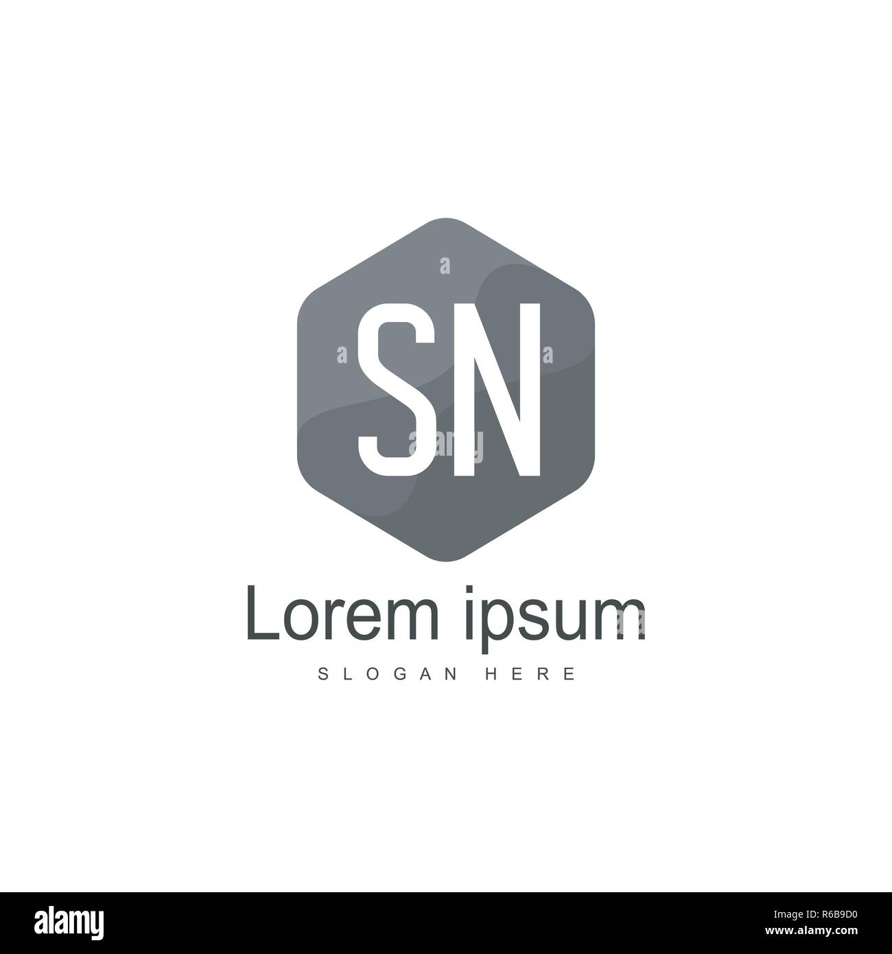 Initial letter SN Logo Template. Minimalist letter logo design Stock ...