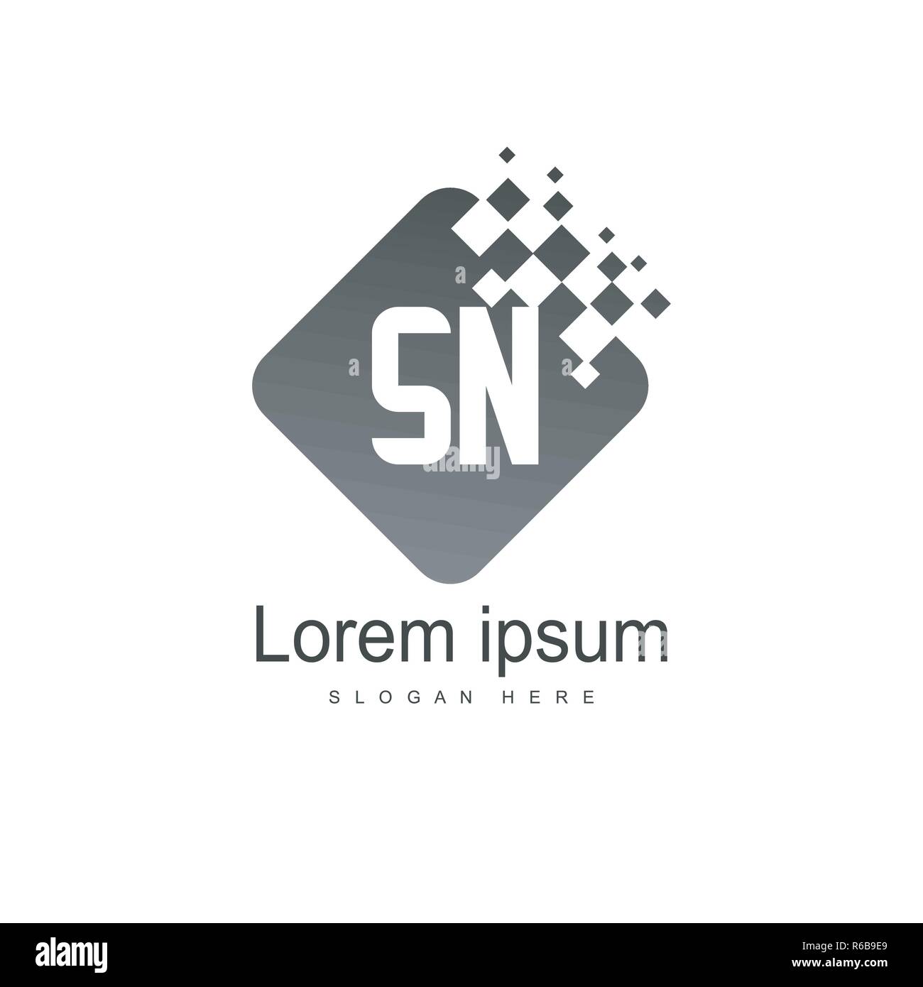 Initial letter SN Logo Template. Minimalist letter logo design Stock ...