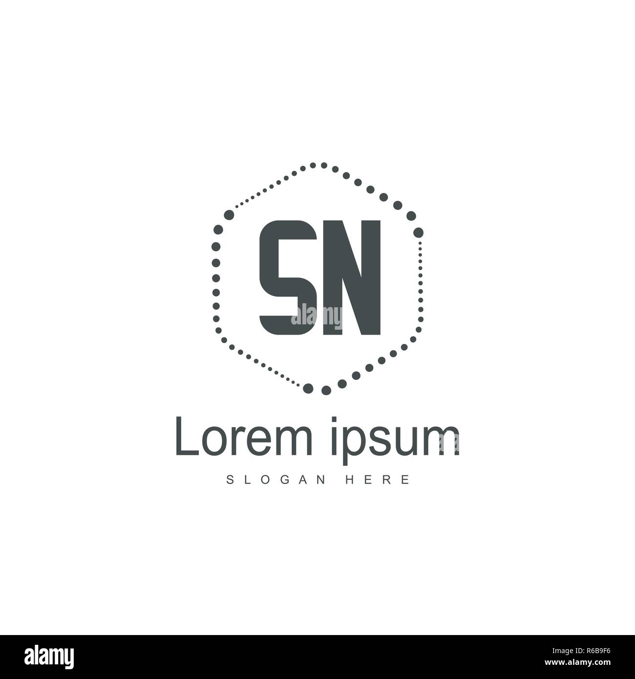 Initial letter SN Logo Template. Minimalist letter logo design Stock ...