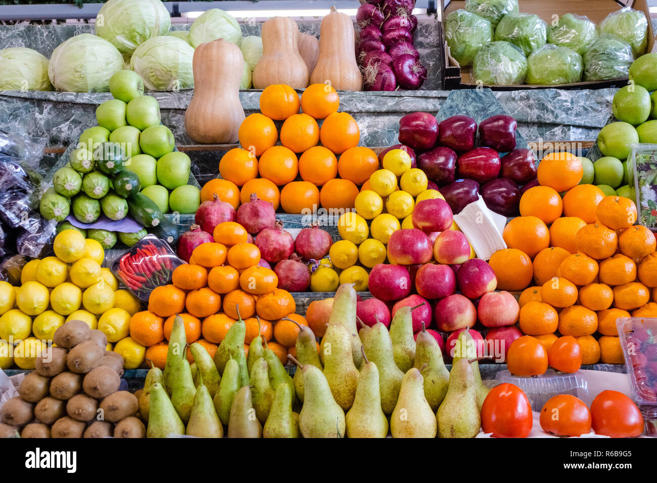 fruit mix combination stall 6 Stock Photo - Alamy