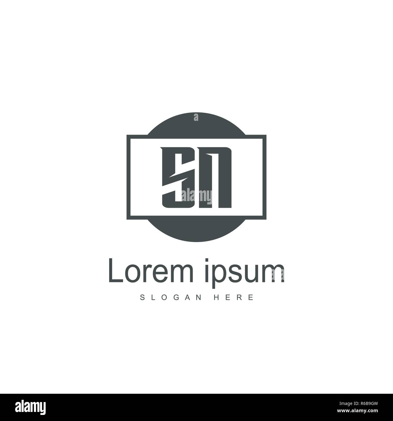 Initial letter SN Logo Template. Minimalist letter logo design Stock ...