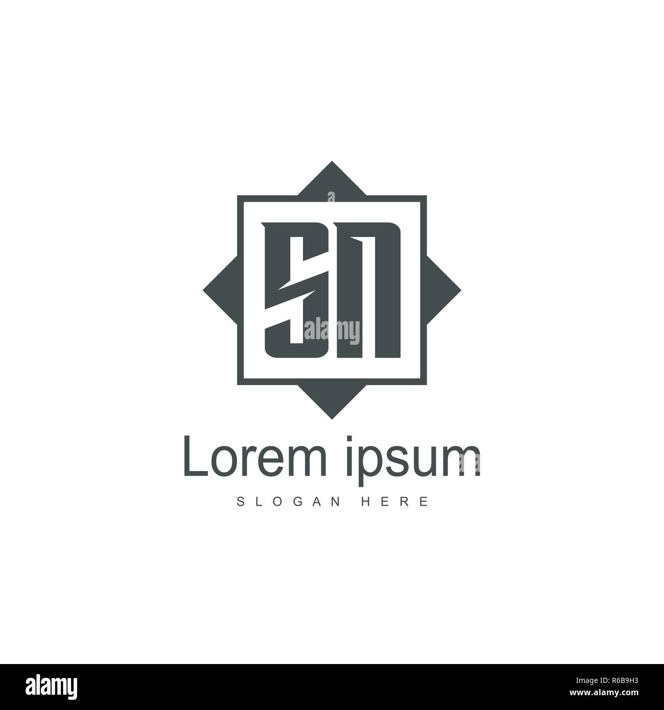 Initial letter SN Logo Template. Minimalist letter logo design Stock ...