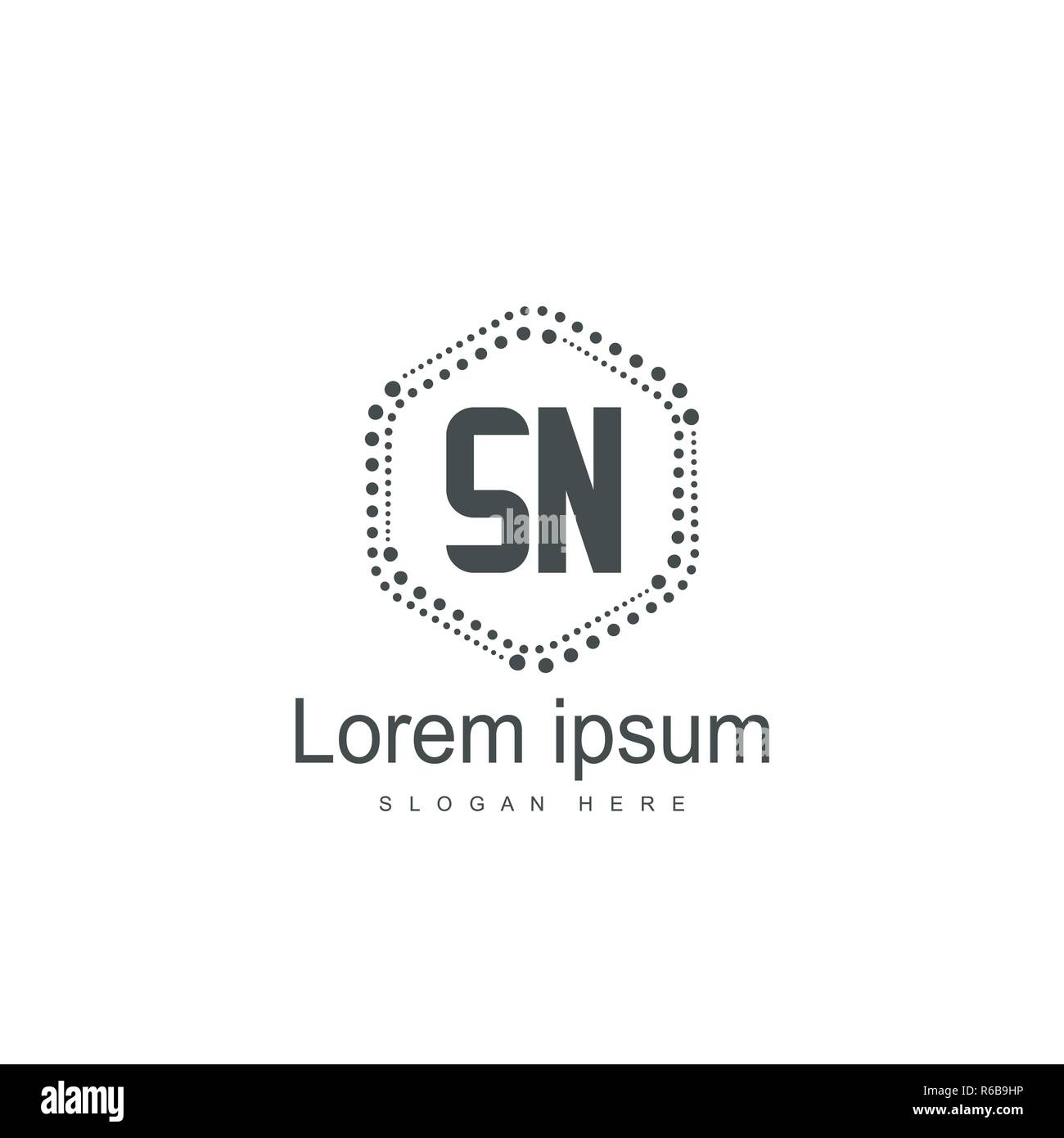 Initial letter SN Logo Template. Minimalist letter logo design Stock ...