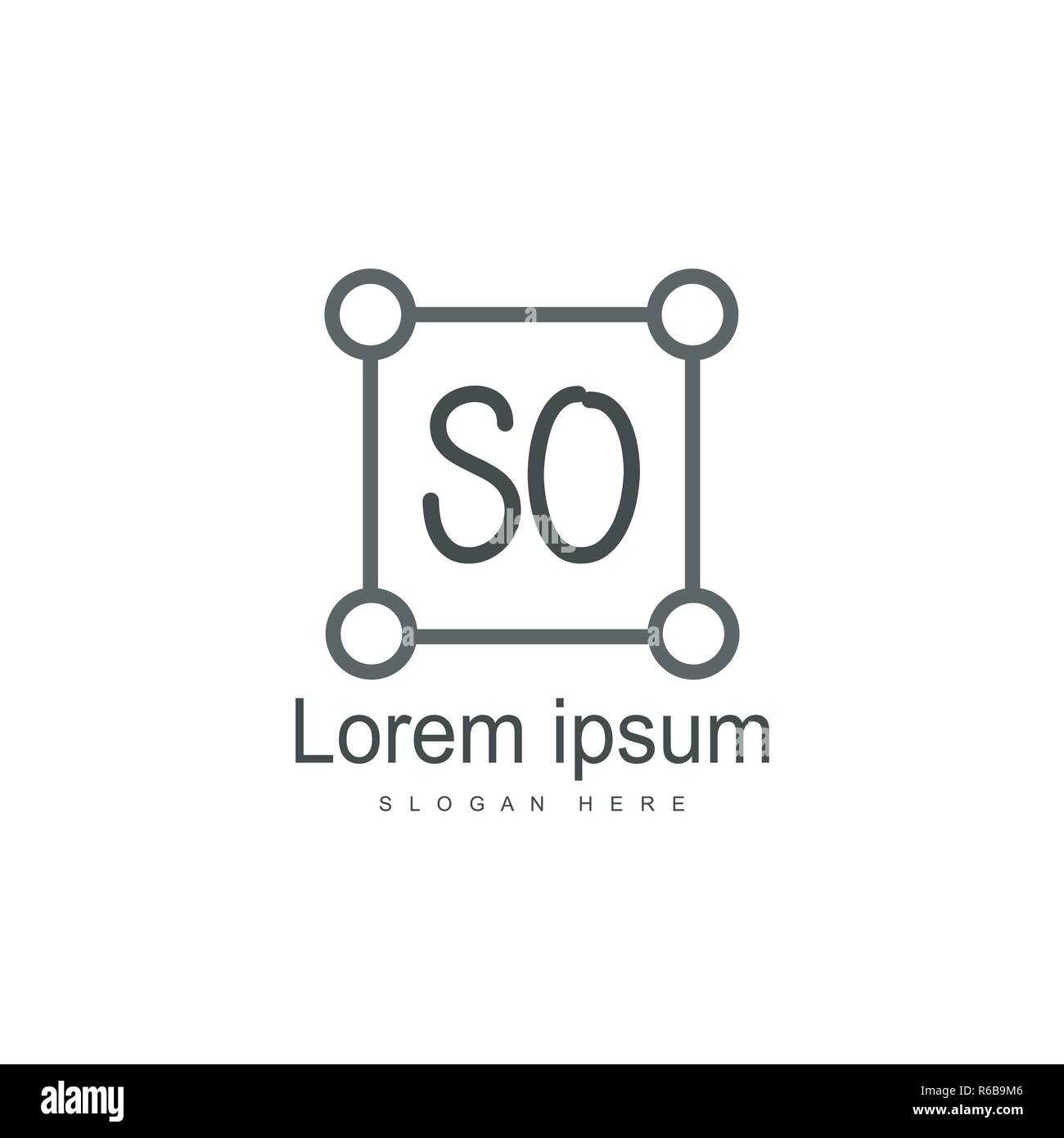 Initial letter SO Logo Template. Minimalist letter logo design Stock ...