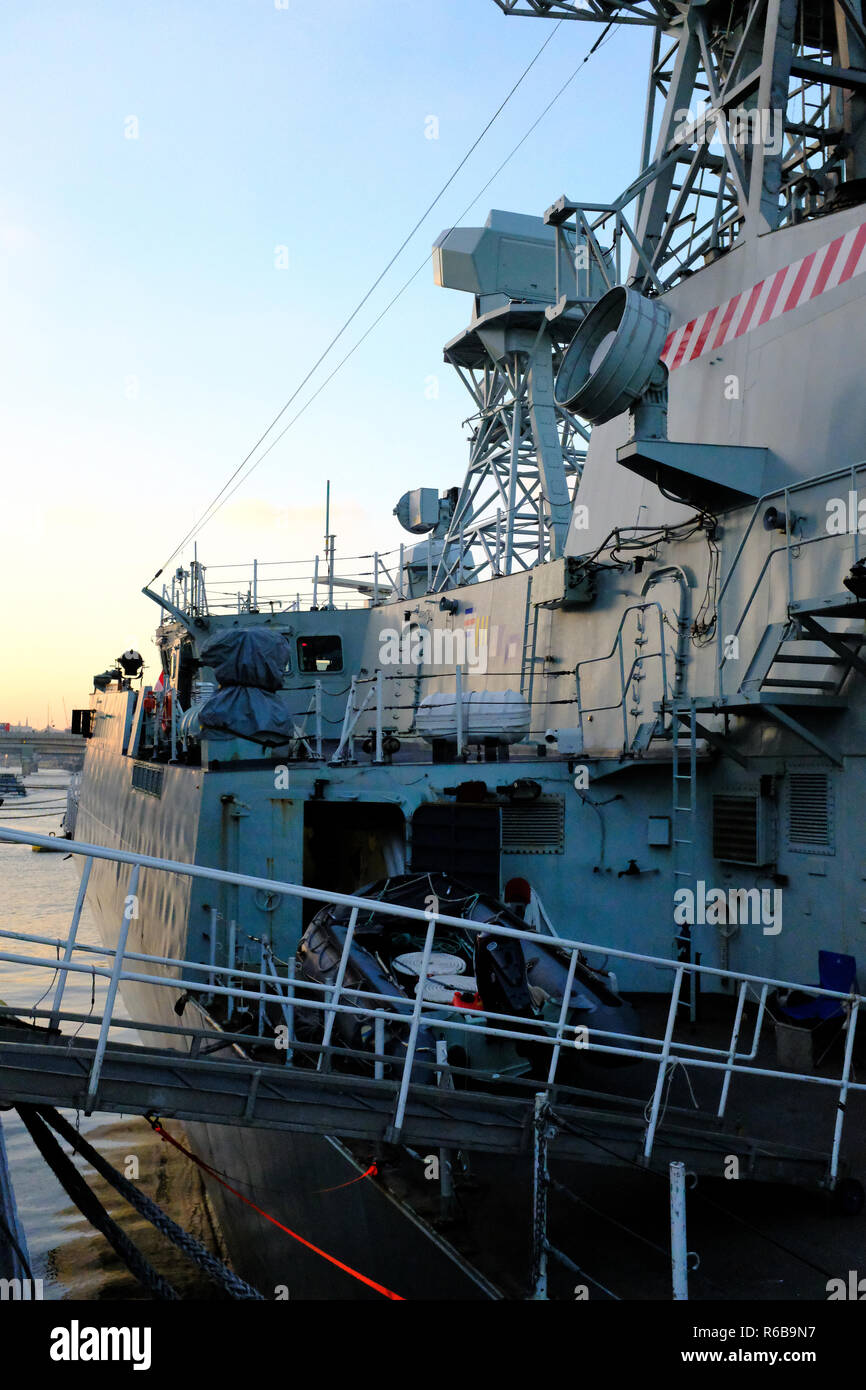 HMCS Halifax seen from HMS Belfast - London UK Stock Photo - Alamy