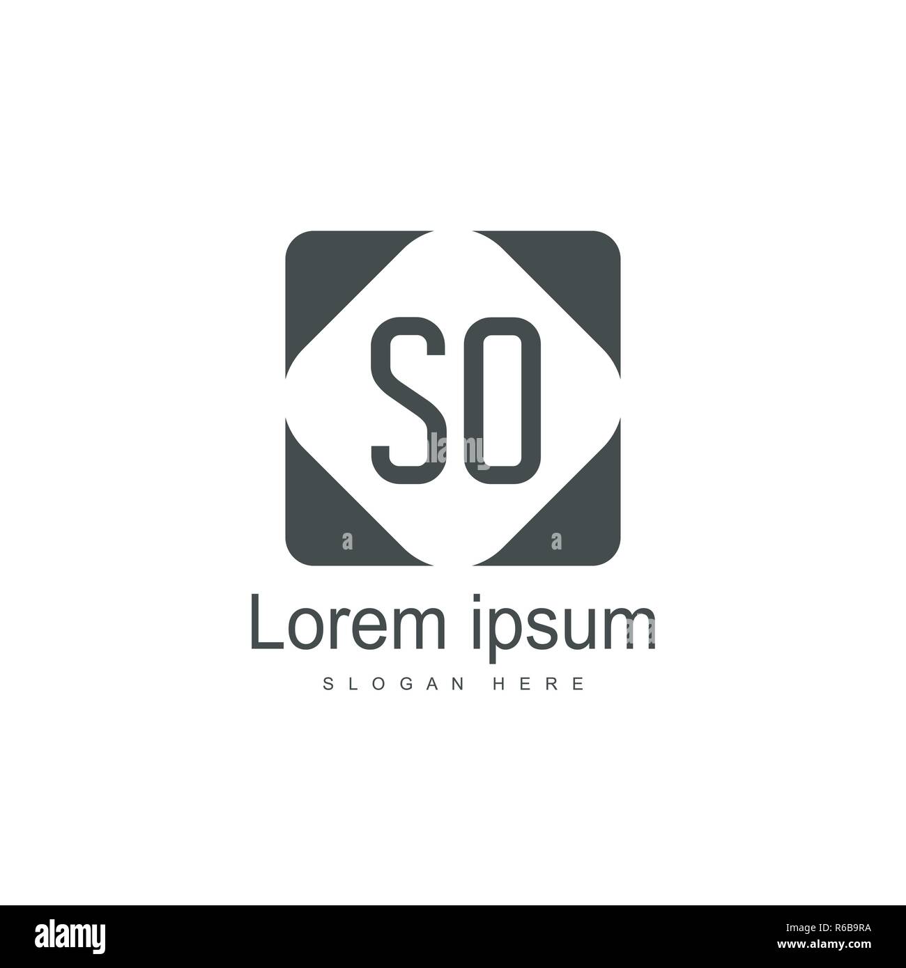 Initial letter SO Logo Template. Minimalist letter logo design Stock ...