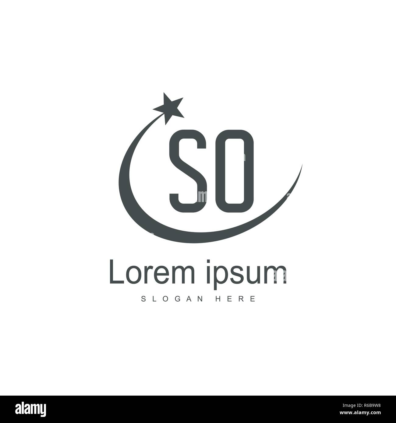 Initial letter SO Logo Template. Minimalist letter logo design Stock ...