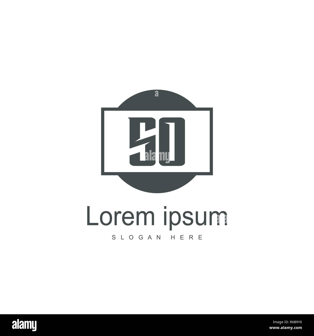 Initial letter SO Logo Template. Minimalist letter logo design Stock ...