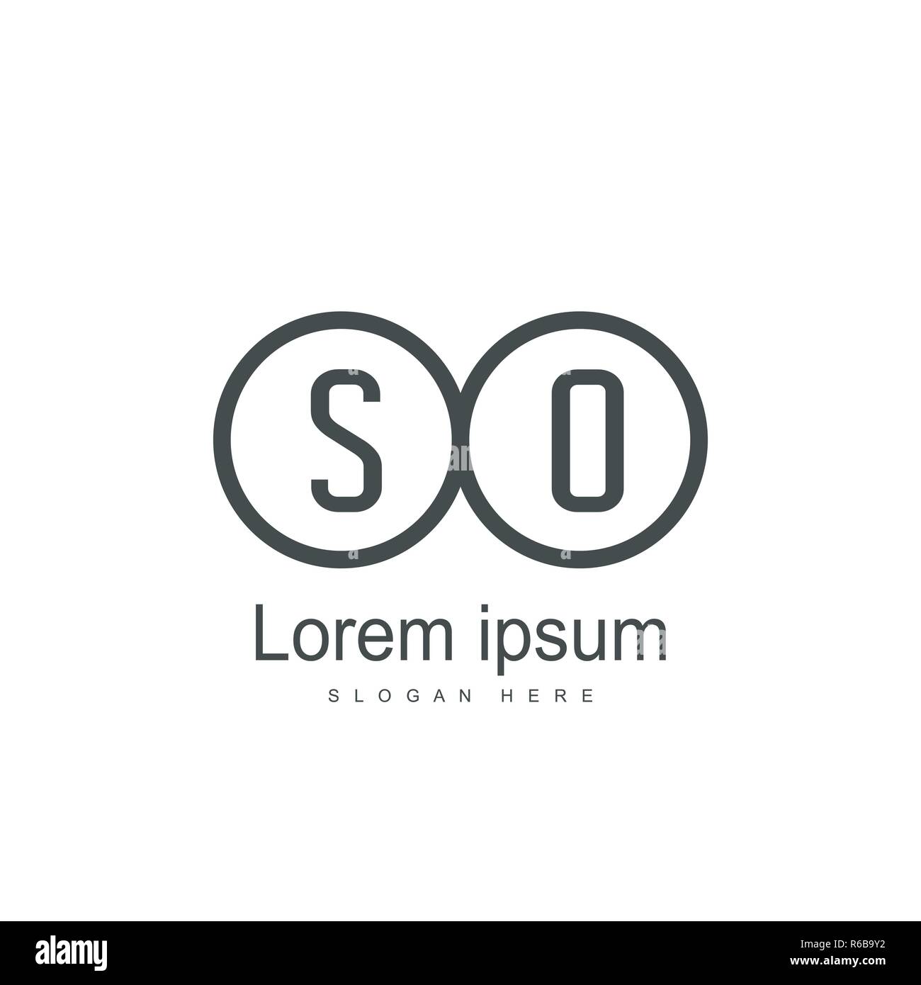 Initial letter SO Logo Template. Minimalist letter logo design Stock ...