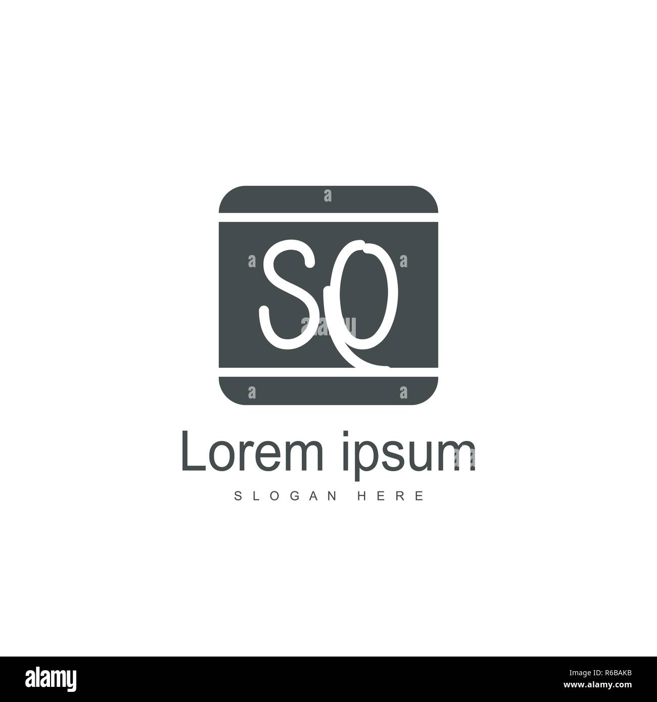 Initial letter SQ Logo Template. Minimalist letter logo design Stock ...