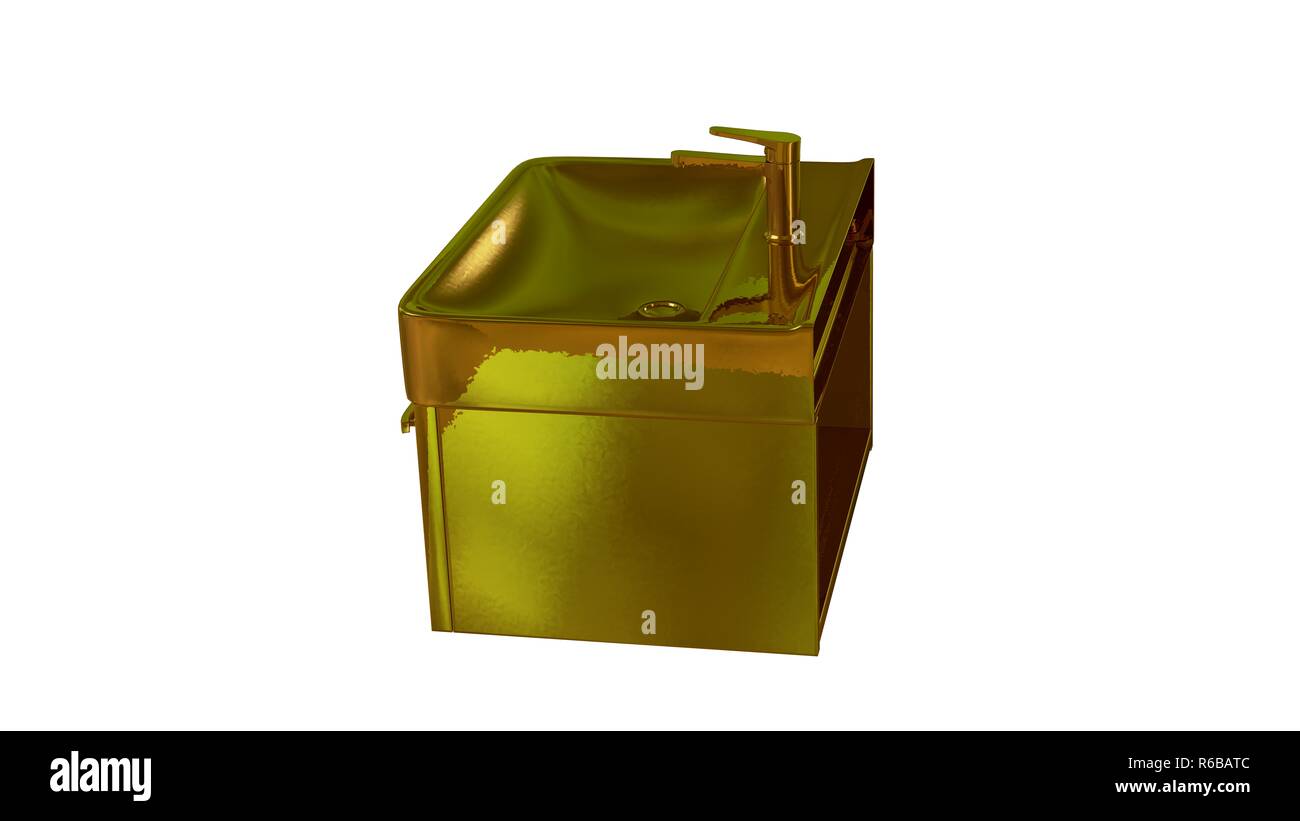 3d rendering of a golden waterpipe isolated on white Stock Photo - Alamy