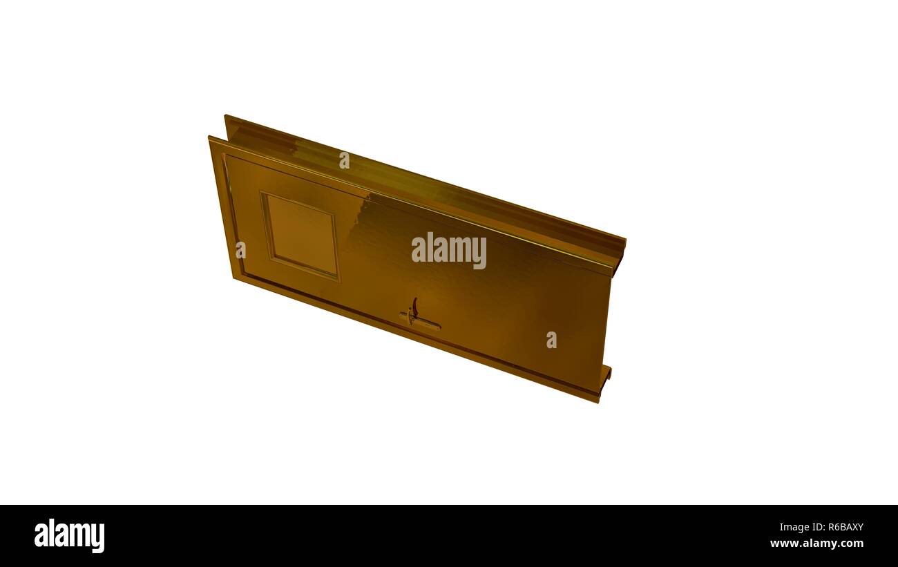 3d rendering of a golden door isolated on white Stock Photo - Alamy