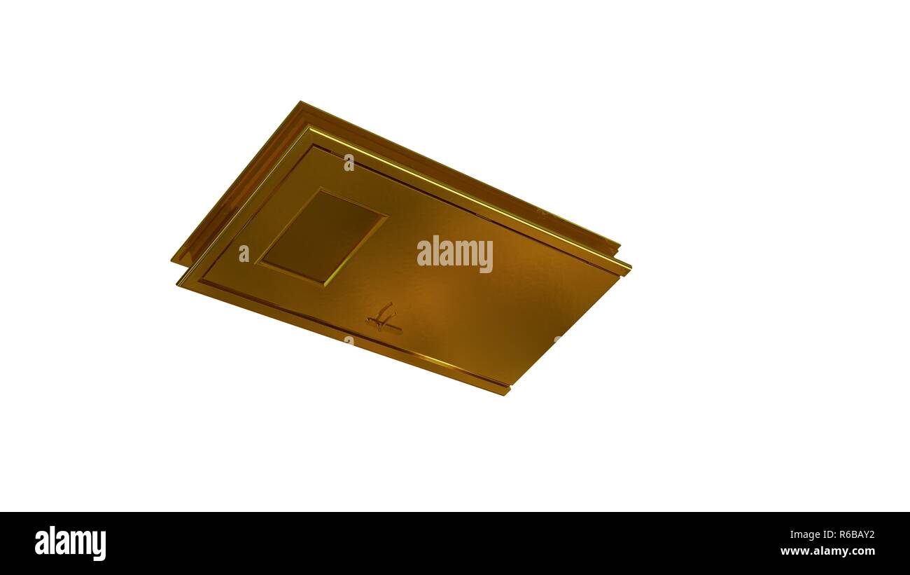 3d rendering of a golden door isolated on white Stock Photo - Alamy
