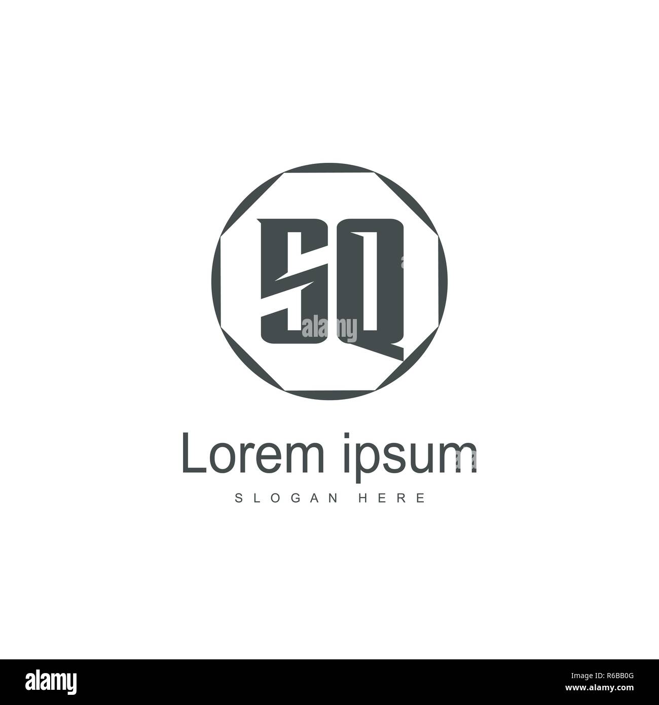 Initial letter SQ Logo Template. Minimalist letter logo design Stock ...