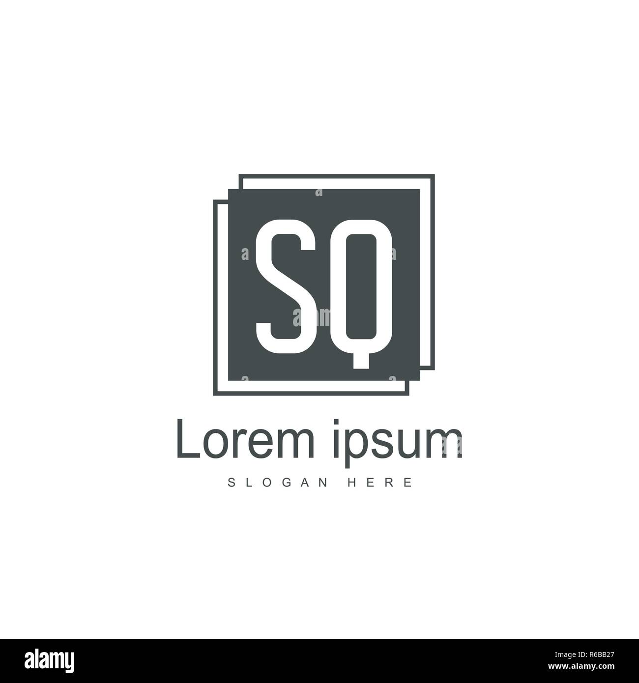 Initial letter SQ Logo Template. Minimalist letter logo design Stock ...