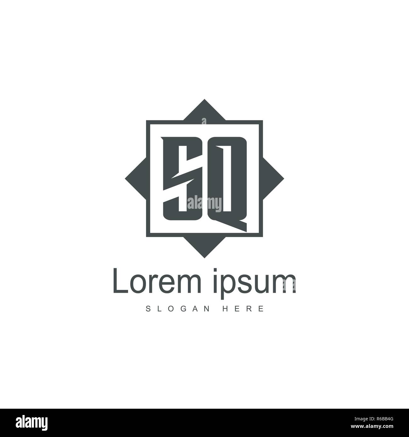 Initial letter SQ Logo Template. Minimalist letter logo design Stock ...